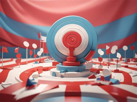Premium Photo Hitting The Mark 3d Flag In The Middle Of Target Aimed