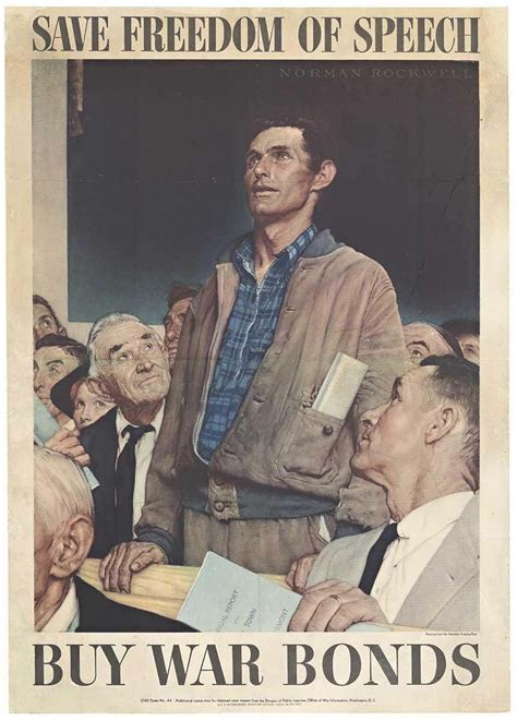 Norman Rockwell Save Freedom Of Speech Original 1943 Four Freedoms