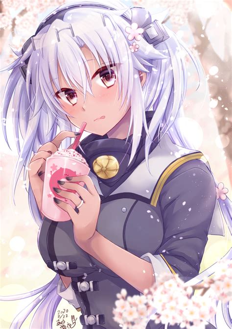 Safebooru 0yukiya0 1girl Absurdres Blush Breasts Brown Eyes Cherry