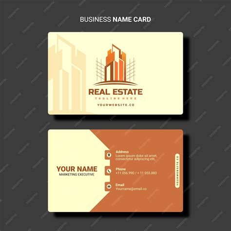 Business Card Template Design For Luxury Real Estate Marketing Premium