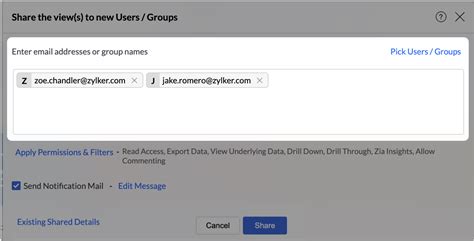 Managing Users Zoho Analytics Help
