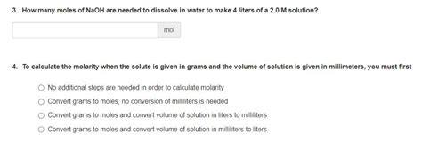 Solved How Many Moles Of NaOH Are Needed To Dissolve In Chegg