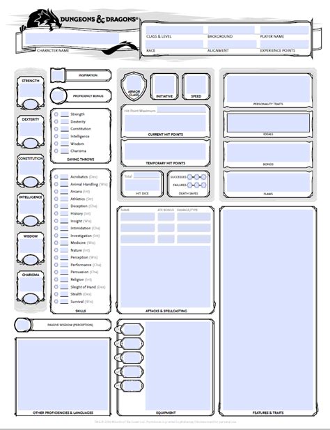 Creating A D D 5e Character For Beginners 10 Steps With Pictures Instructables The Official D