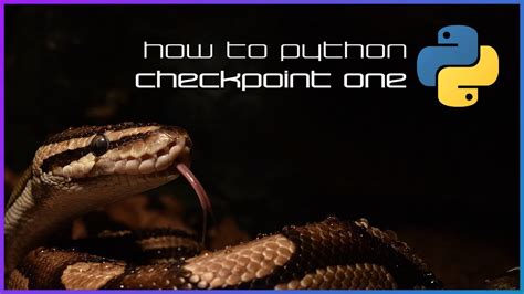 checkpoint 1 how to python youtube