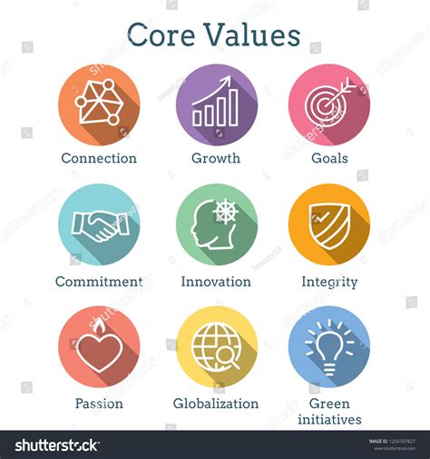 Core Values Outline Line Icon Conveying Stock Vector Royalty Free