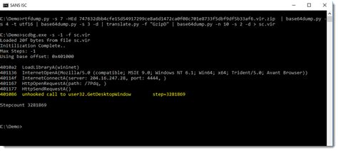 Analyzing Compressed Shellcode Sans Internet Storm Center