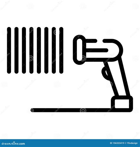 Identification Barcode Scanner Icon Outline Style Stock Vector Illustration Of Data Computer