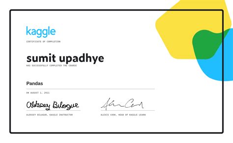 Sumit Upadhye Completed The Pandas Course On Kaggle