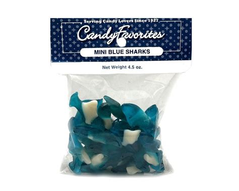 Mini Blue Gummi Sharks 45 Oz Peg Bags 8 Box Candy Favorites