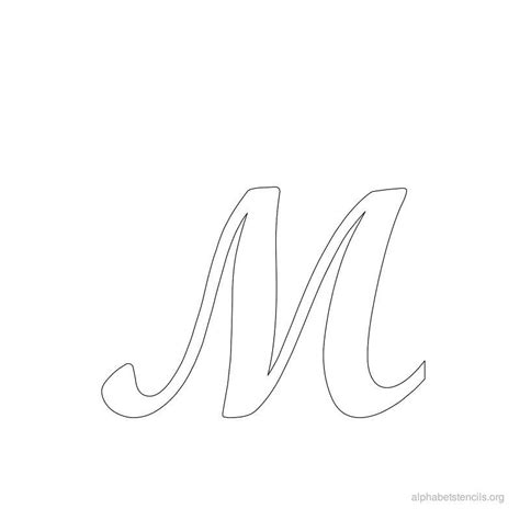 Cursive Letter M Stencil