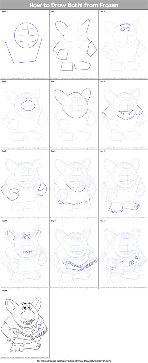 How To Draw Gothi From Frozen Frozen Step By Step