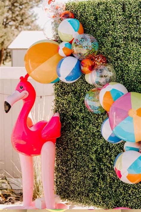 40 Fun And Colorful Pool Party Ideas Pool Birthday Party Pool Birthday Backdrops For Parties