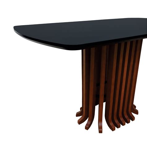 Mesa de Jantar Denver Tampo Retangular 136x80cm Amêndoa Preto