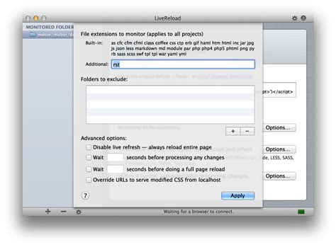 restructured text with chrome and livereload