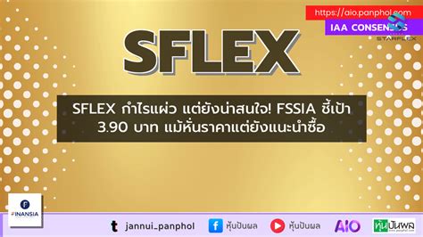 Aio Sflex กำไรแผ่ว แต่ยังน่าสนใจ Fssia ชี้เป้า 390 บาท แม้หั่นราคา