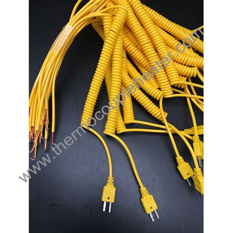 Spring Coiled Retractable Sensor Cable For Thermocouple Rtd And Thermistor