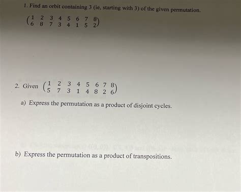 Find An Orbit Containing 3 Ie ﻿starting With 3