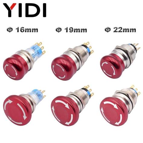 16mm 19mm 22mm E Stop Stainless Steel Emergency Stop Switch Push Button