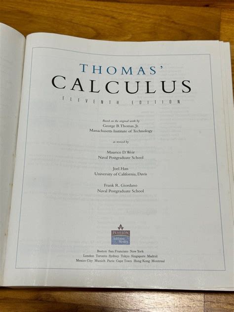 Thomas Calculus Pearson Hobbies And Toys Books And Magazines Textbooks On Carousell