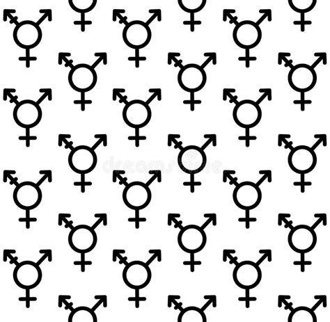 Vector Seamless Pattern Of Flat Transsexual Symbol Stock Vector