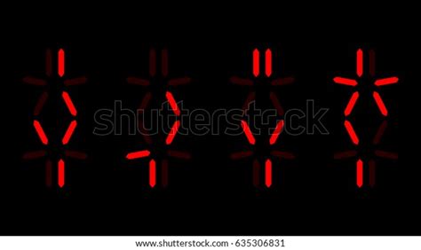 Predator Countdown Digital Clock Alien Numbers Stock Illustration