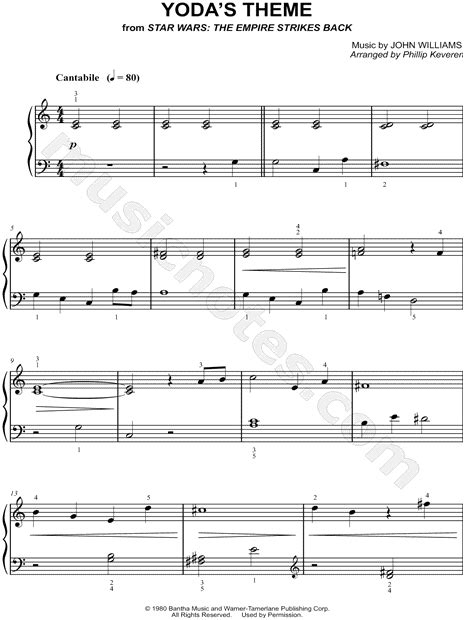 Phillip Keveren Yodas Theme Sheet Music Easy Piano Piano Solo In
