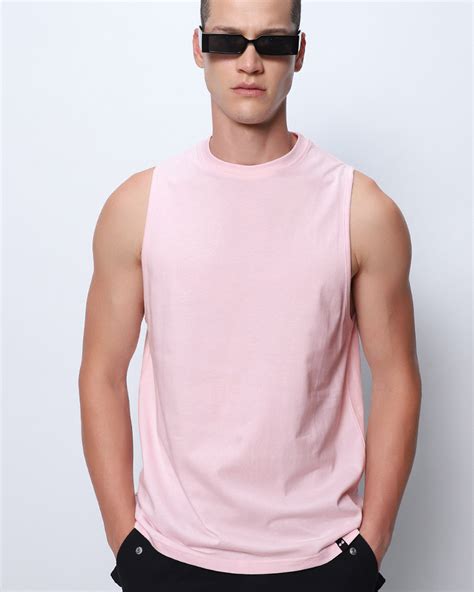 Buy Mens Pink Oversized Vest Online At Bewakoof