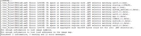 keil空间不足， objects template axf error l6406e no space in execution