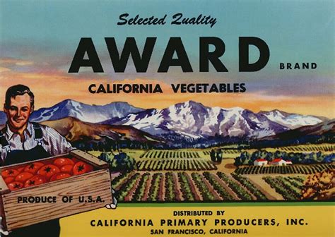Vintage Food Crate Label Award Brand San Francisco California Farm