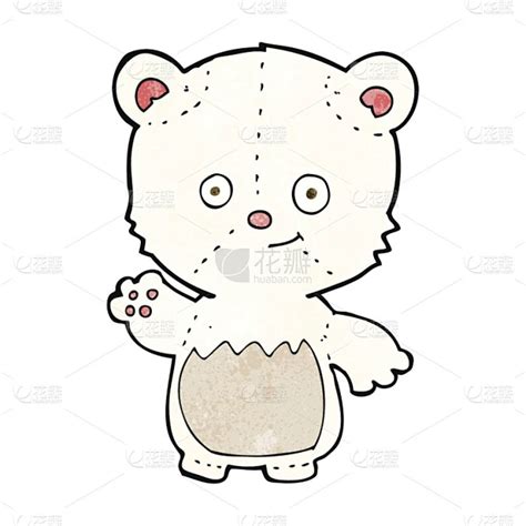 卡通北极熊幼崽挥手素材 花瓣网