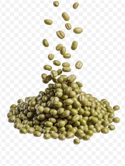 Premium Psd A Pile Of Green Beans With Seeds Falling Out Of A White Background