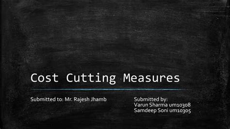 Cost Cutting Measures Pptx
