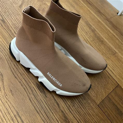 Beige Balenciaga Speed Trainers Balenciaga Sock Depop