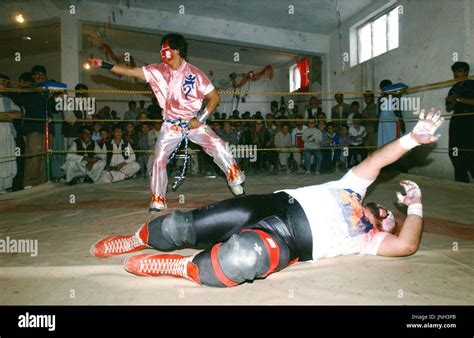 Kabul Afghanistan Atsushi Onita Standing A Japanese Pro Wrestler