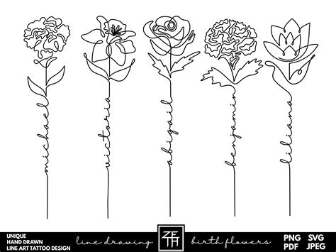 Line Art Flower Tattoos Premium Vector Tattoo Art Flower Hand