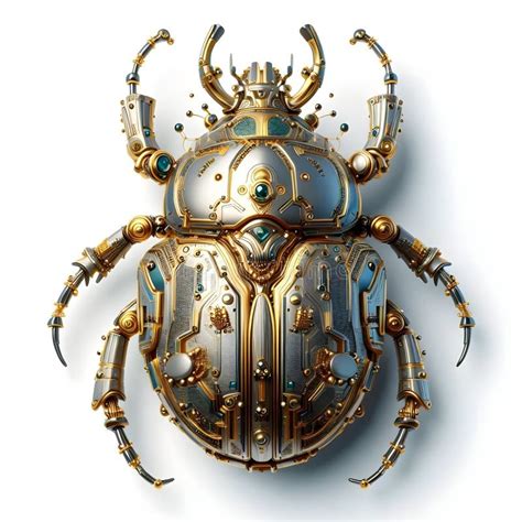 A Golden Beetle With Many Details Stock Illustration Illustration Of