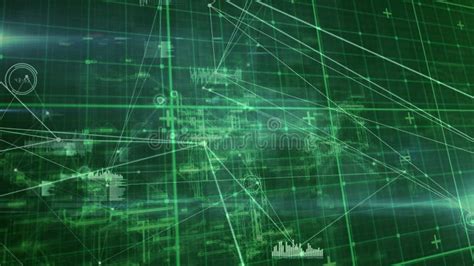 Animation Of Data Processing And Network Of Connections Over Dark Background Stock Footage