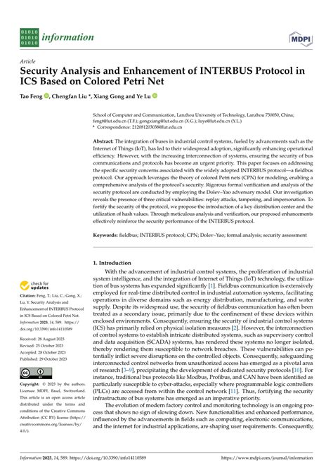 Pdf Security Analysis And Enhancement Of Interbus Protocol In Ics