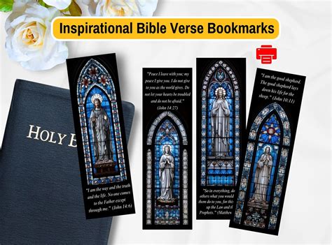 Bible Verse Bookmark Download Jesus Stained Glass Windows Printable Set