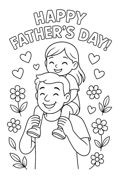 Fathers Day Coloring Page From Daughter Printable Dad And Daughter