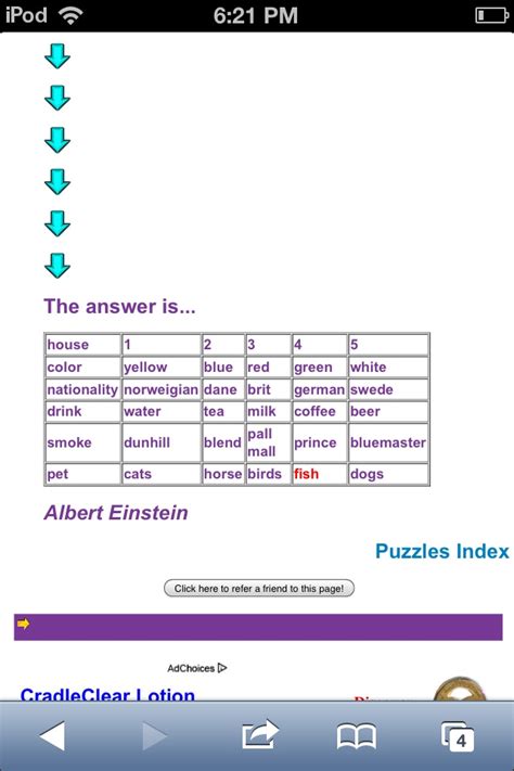 Answer To Einsteins Riddle Einstein Riddle Riddles Funny Happy