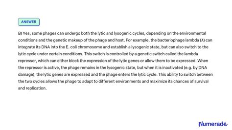 Solved A What Is The Difference Between A Lytic Cycle And A Lysogenic