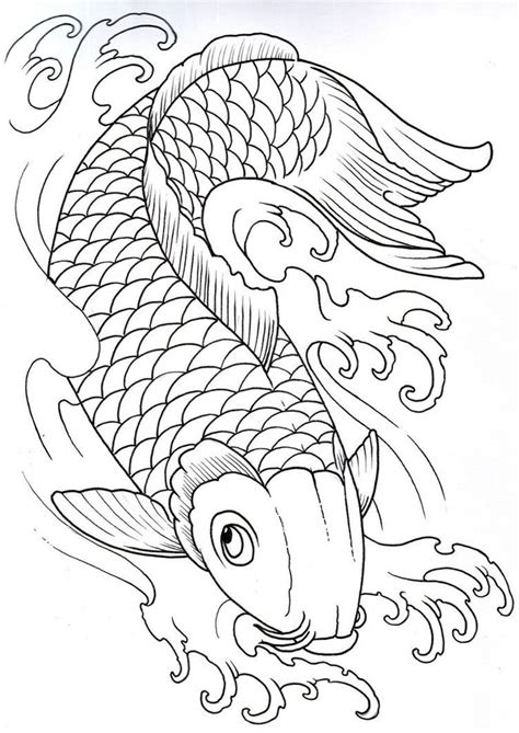 Koi Fish Outline Tattoo Designs