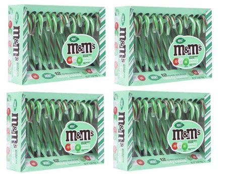 Mandms Candy Canes Chocolate Mint Flavor 12 Count 53 Oz Boxes Pack Of 4