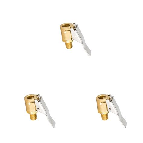 3 Pcs Brass Locking Tire Air Chuck Tire Inflator Hose Adapter For