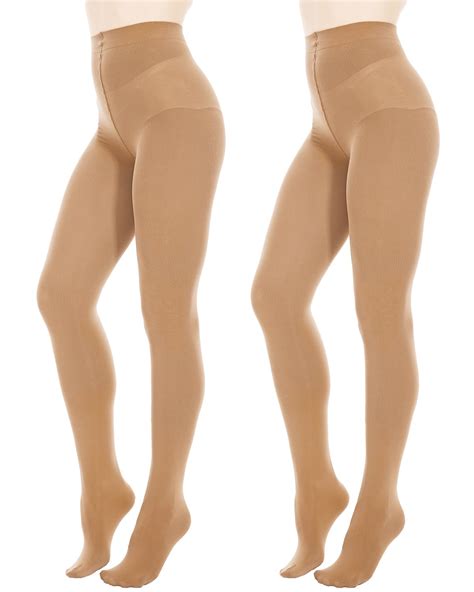 Citystl Opaque Nude Tights For Women 80d Tummy Compression Plus Size