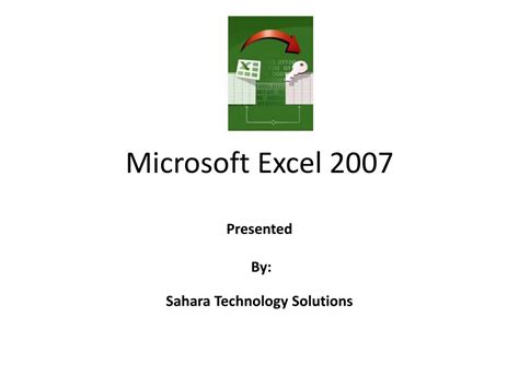 Ppt Microsoft Excel 2007 Powerpoint Presentation Free Download Id