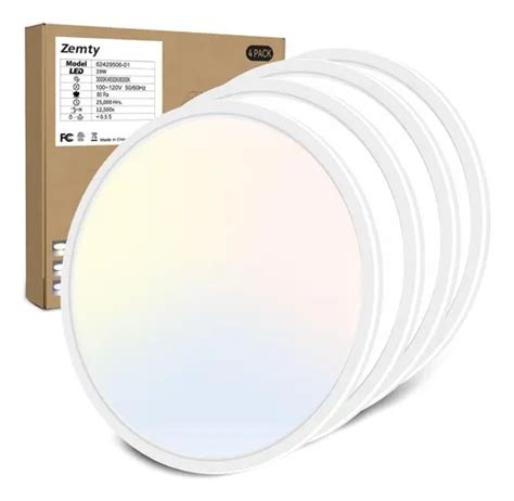 Pacote Com 4 Lâmpadas De Teto Led De 12 Polegadas Zemty 28w