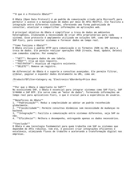o que é o protocolo odata pdf