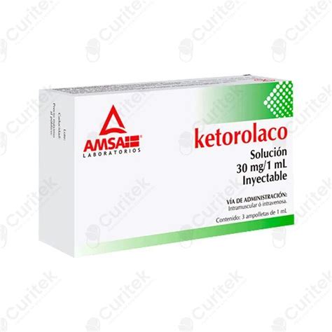 Ketorolaco 30 Mg 1 Ml Inyectable Amsa